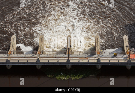 water control structure flood gate floodgate dam flowing water in Stock ...