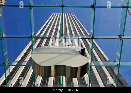 The glass cube Apple Retail store, Fifth Avenue, Manhattan, New York ...