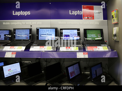 Laptops On Display For Sale At Staples England Stock Photo - Alamy