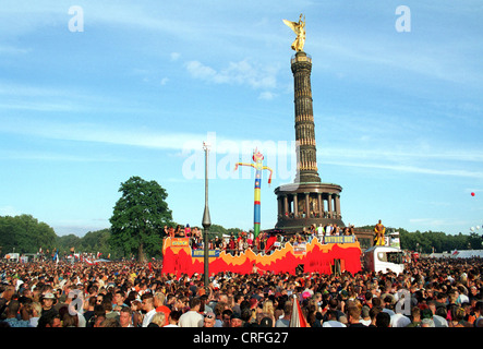 View of a crowd, Love Parade, Berlin, Brandenburg, Germany Stock Photo ...