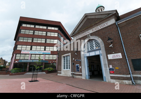 The entrance to Bromley North railway station in South London Stock ...