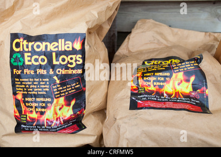Citronella eco logs made from recylced waste material Stock Photo - Alamy