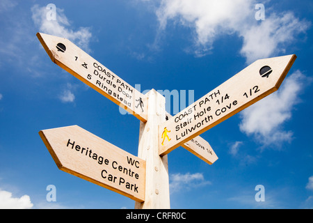 A signpost in Lulworth, on the Dorset coast, UK Stock Photo - Alamy