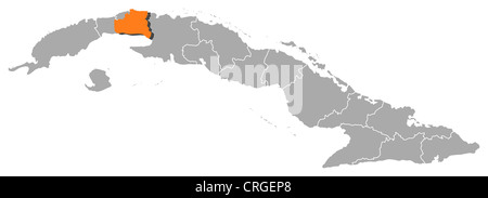 Political map of Cuba with the several provinces Stock Photo - Alamy