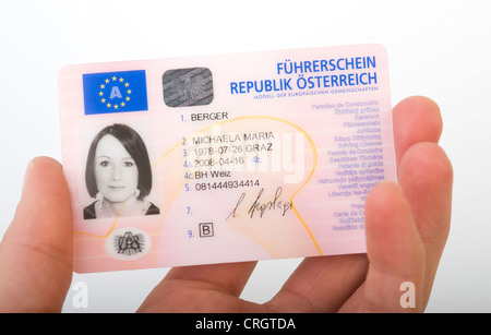 Austrian EU-driving licence, Austria Stock Photo - Alamy