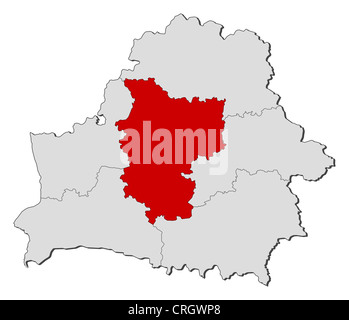 Political map of Belarus with the several provinces where Brest is ...
