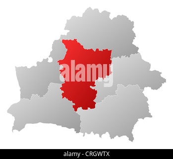 Political map of Belarus with the several provinces Stock Photo - Alamy