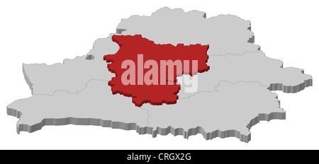 Political map of Belarus with the several provinces where Homiel is ...