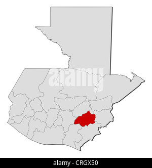 Political map of Guatemala with the several departments where Guatemala ...