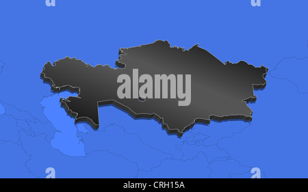 Political map of Kazakhstan with the several regions Stock Photo - Alamy