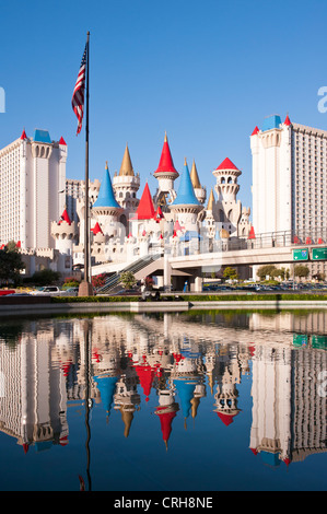 Exterior view of the Excalibur hotel and casino, which recreates a ...
