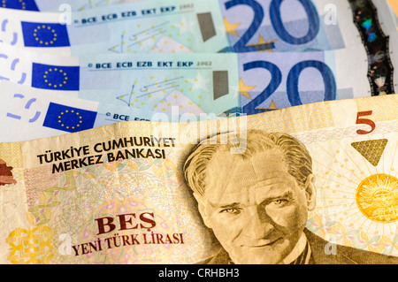 Euro and Turkish Lira Stock Photo - Alamy