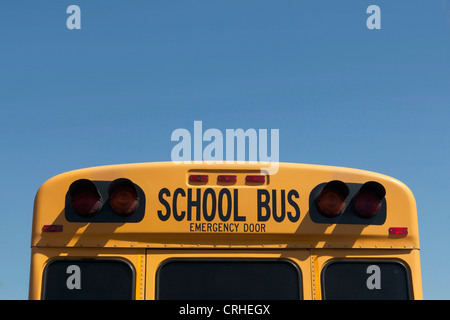 US SCHOOL BUS REAR VIEW Stock Photo - Alamy