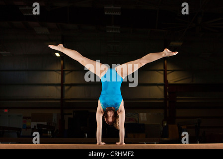 Gymnast doing handstand with legs split Stock Photo: 48948454 - Alamy