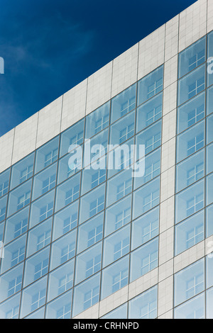Facade of modern building on Diagonal Mar in Barcelona, Catalunya ...