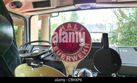 Cockpit in a fire engine Stock Photo - Alamy