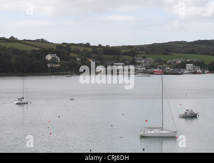 Looking at Union Hall across Glandore Bay from the the village of Stock ...