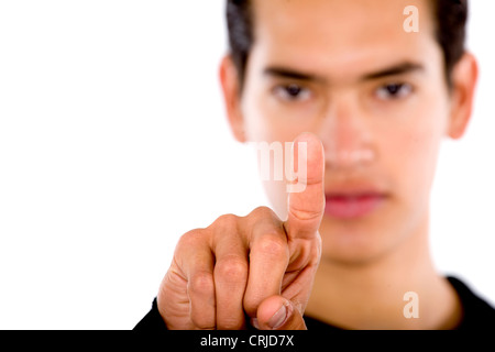 Closeup of male hand choosing web hosting icon on virtual screen Stock ...