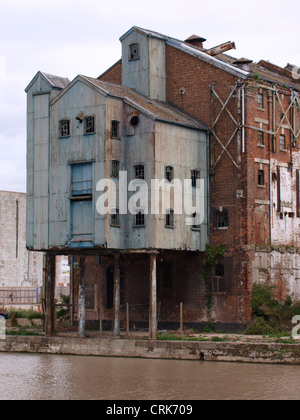 Old and abandoned warehouse loading docks that are falling apart and ...