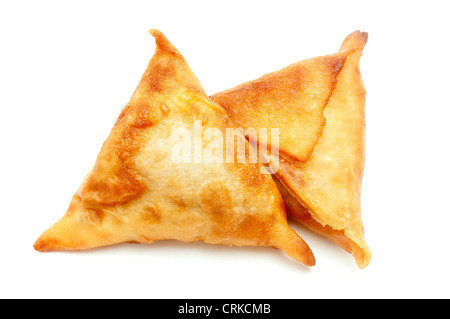 Samsa or samosas on white background. A Traditional Indian food Stock ...