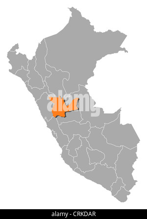 Map of Huanuco Stock Photo - Alamy