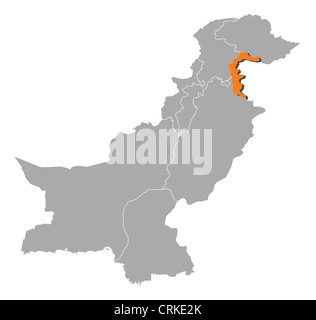 Azad Kashmir Pakistan Vector map illustration on white background ...