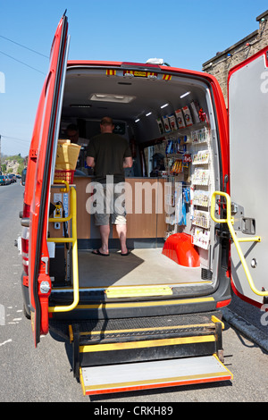 Rural Post Office van in Bronwydd, Carmarthenshire, Wales Stock Photo ...