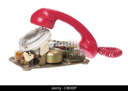 Parts of a handset, old telephone Stock Photo - Alamy