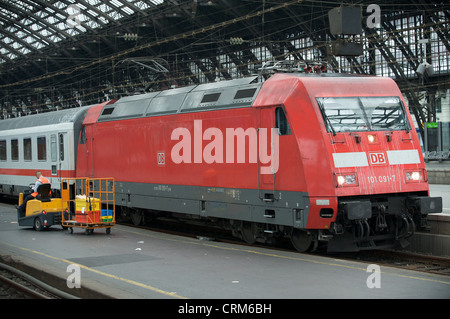 German Railways IC (Intercity) passenger train heading north out of ...