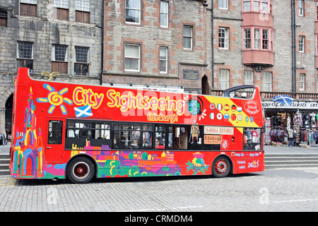 Cobbles tour bus in Edinburgh city centre providing tourists with ...