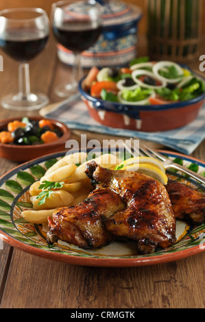 Frango assado Portuguese grilled chicken Stock Photo - Alamy