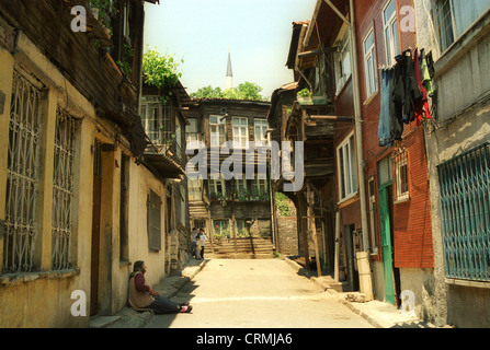 Street with poor houses in Turkish village in Central Anatolia, Turkey ...