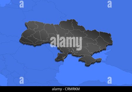 Ukraine, colored country subdivision, political map. Administrative ...