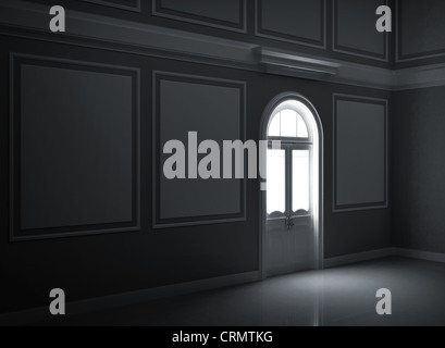 Dark gallery Interior Stock Photo - Alamy