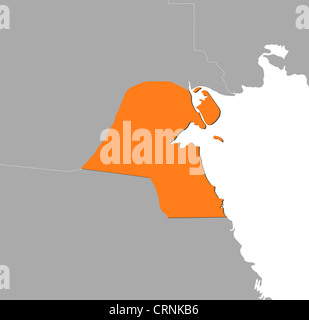 Political map of Kuwait with the several governorates Stock Photo - Alamy