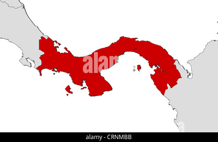 Political map of Panama with the several provinces Stock Photo - Alamy