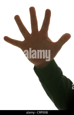 Hand Gestures, Hand Signs Of The Five Fingers Pressed Something Stock ...