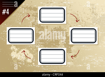 Vintage diagram with arrows and retro labels. Vector file layered for ...