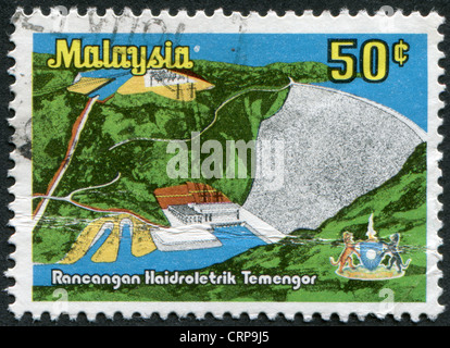 Postage stamps printed in Malaysia, is shown Butterfly Blue Pansy ...