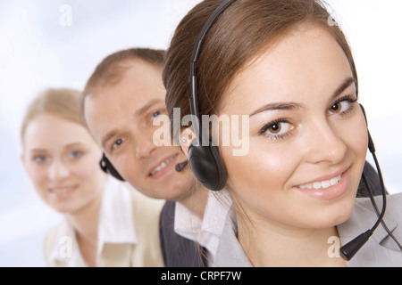 Customer service representative at work. Beautiful young woman in ...