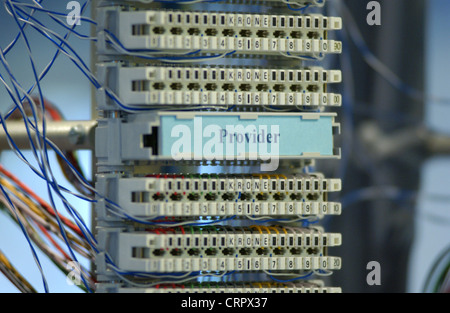 Crown Telecom plug with shield Provider Stock Photo - Alamy