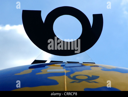 Deutsche Post logo with a post horn, German post office, branch in ...