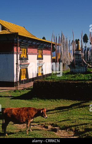 India; Sikkim; Pelling, Sangachoeling Gompa, buddhist monastery Stock ...