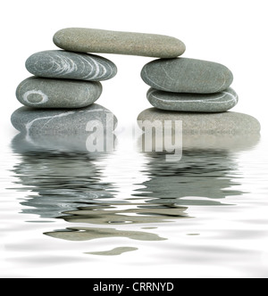 pebble bridge isolated on white background Stock Photo - Alamy