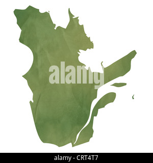 Map of Canadian province of Quebec in green, isolated on white ...