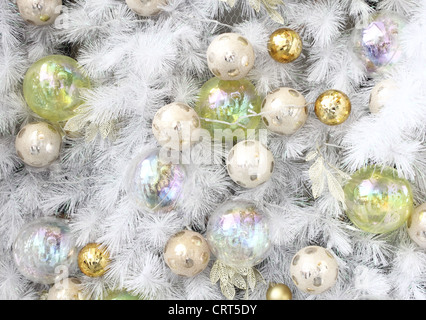 background made of christmas balls and tinsel Stock Photo - Alamy