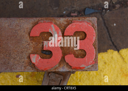 Number Thirty-three, 33 - Piece of wood isolated on white background ...