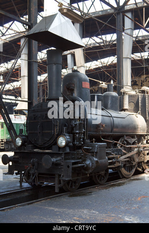 A detail of a steam locomotive in a garage in Austria Stock Photo - Alamy