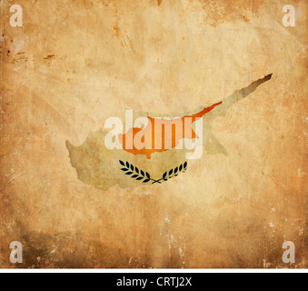 Cyprus on the map of Middle East (Western Asia) with softly striped ...