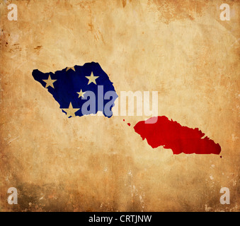 Samoa vintage flag on old crumpled paper background Stock Photo - Alamy